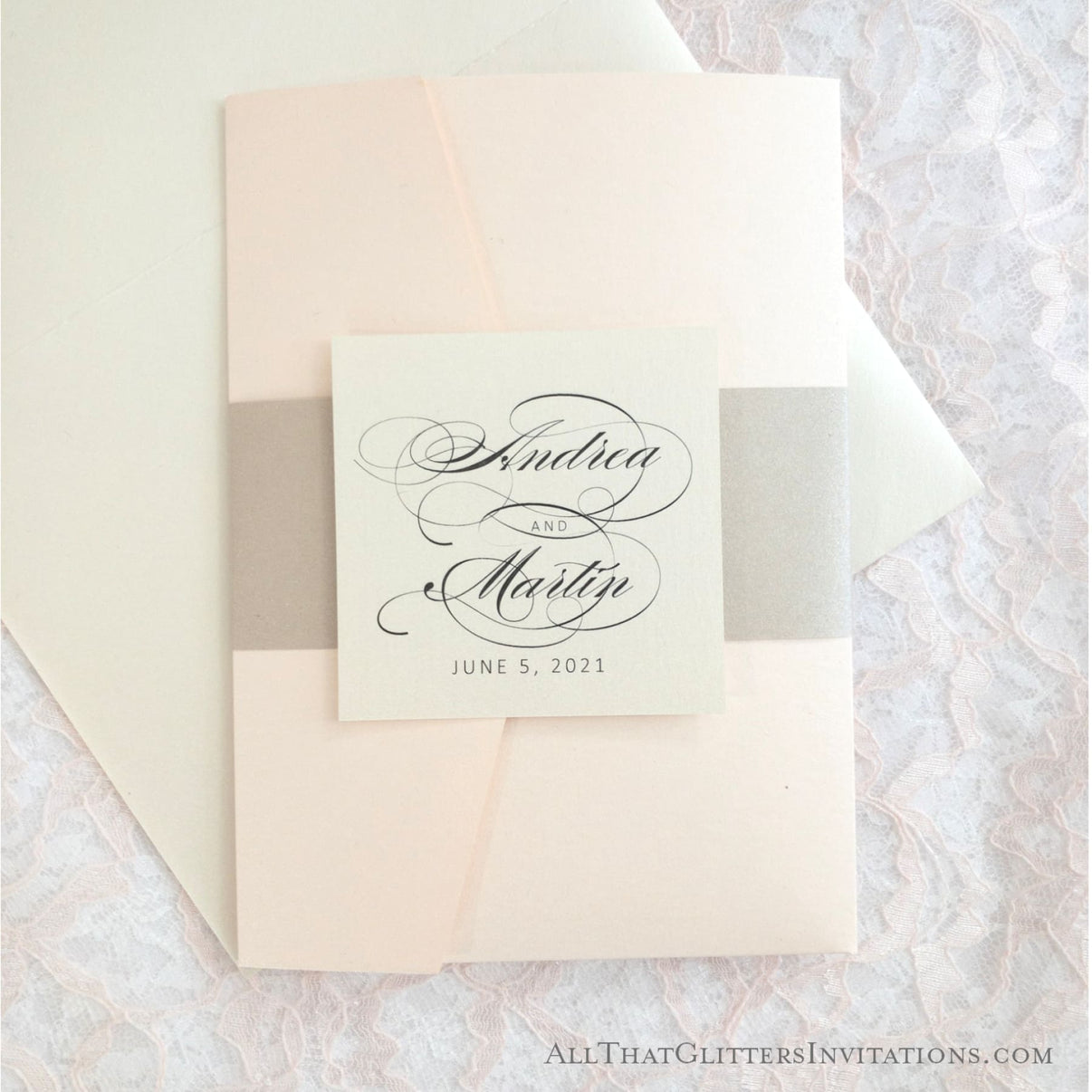 Laser Cut Pocket Wedding Invitation Andrea - Wedding Invitation – All ...
